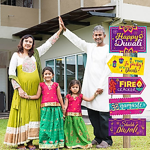 20 Pieces Diwali Decoration Happy Diwali Party Yard Sign Signs Diwali Photo Booth Props Holiday Party Decoration for Diwali Party Supplies