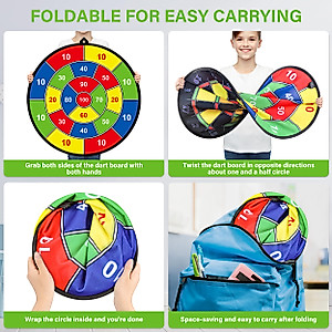 Toy Sports Double Sided Dart Board for Kids, Kids Dart Board with 12 Sticky Balls, Indoor Outdoor Party Play Game Toys, Gifts for 5 6 7 8 9 10 11 12 Year Old Boys Girls