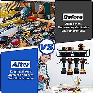 Bygytyo Heavy Duty Floating Tool Shelf, Power Tool Organizer for Handheld Power Tools, Drill Holder Wall Mount Storage Rack, 100# Weight Limit, Compact Removable Design, Perfect for Father's Day