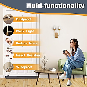 BlissTrends Door Draft Stopper Covers Gaps up to 2", Draft Stopper for Bottom of Door Soundproof, Windproof, Dustproof, Block Light, Insect Resistant, Under Door Draft Stopper 36 Inch (Black)