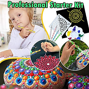 Insnug Mandala Dotting Tools Painting Kit - Rock Dot Paint Stencils Tool Set Art Craft Supplies Kits with Tray Brush Zipper Waterproof Bag Pen for Nail Stone Mandala Arts Drawing Home Decor Activity