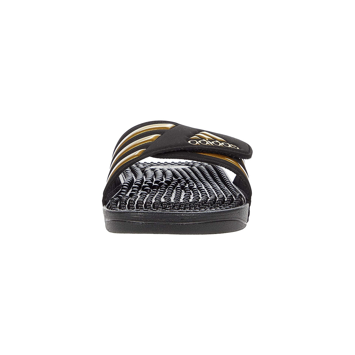 adidas Unisex Adissage Slides Sandal, Black/Gold Metallic/Black, 11 US Men