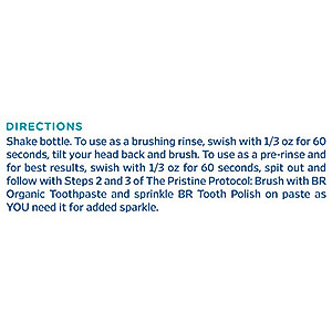 Essential Oxygen Certified BR Organic Brushing Rinse, All Natural Mouthwash for Whiter Teeth, Fresher Breath, and Happier Gums, Alcohol-Free Oral Care, Peppermint, 32 Ounce