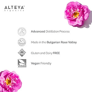 Alteya Organics Rose Water Natural Facial Toner, 17 Fl Oz/500mL Pure Bulgarian Rosa Damascena Flower Water,Award-Winning Moisturizer BPA-Free Bottle with Reducer