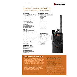BPR40 Mag One by Motorola VHF(150-174 MHz) 8 Channel 5 Watts Model Number AAH84KDS8AA1AN - Requires Programming