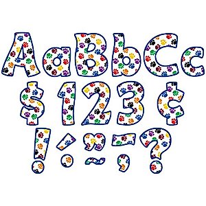 Teacher Created Resources Colorful Paw Prints Funtastic Font 4" Letters Combo Pack (TCR5348)