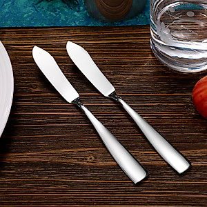 KEAWELL Premium 4-Piece 7" Louis Butter Knives, 18/10 Stainless Steel, Dishwasher Safe