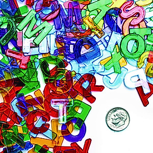 Colorations Translucent Multi-Color Uppercase Plastic Letters, 3/4" Ea, 208 Pieces, Collaging, ABC Letters, Alphabet For Kids