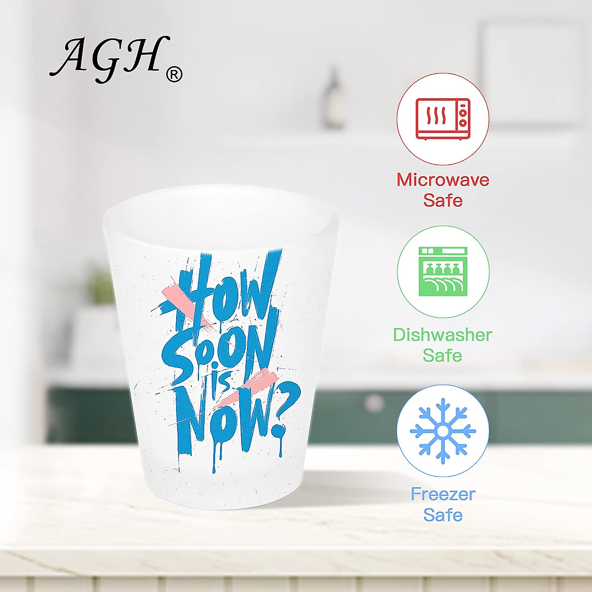 AGH 1.5oz 24 Pack Sublimation Frosted Shot Glasses with Heavy Base The Sublimation Blanks Shot Glass for Whiskey, Tequila, Vodka