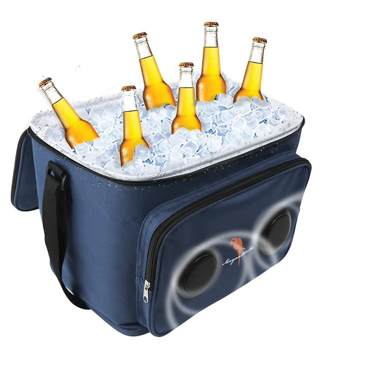 Margaritaville Cooler Bluetooth Speaker, Wireless & Portable Speaker with Ice Chest, 12 Can & Bottle Capacity, 33 Foot Range & 5 Hours of Playtime, Navy