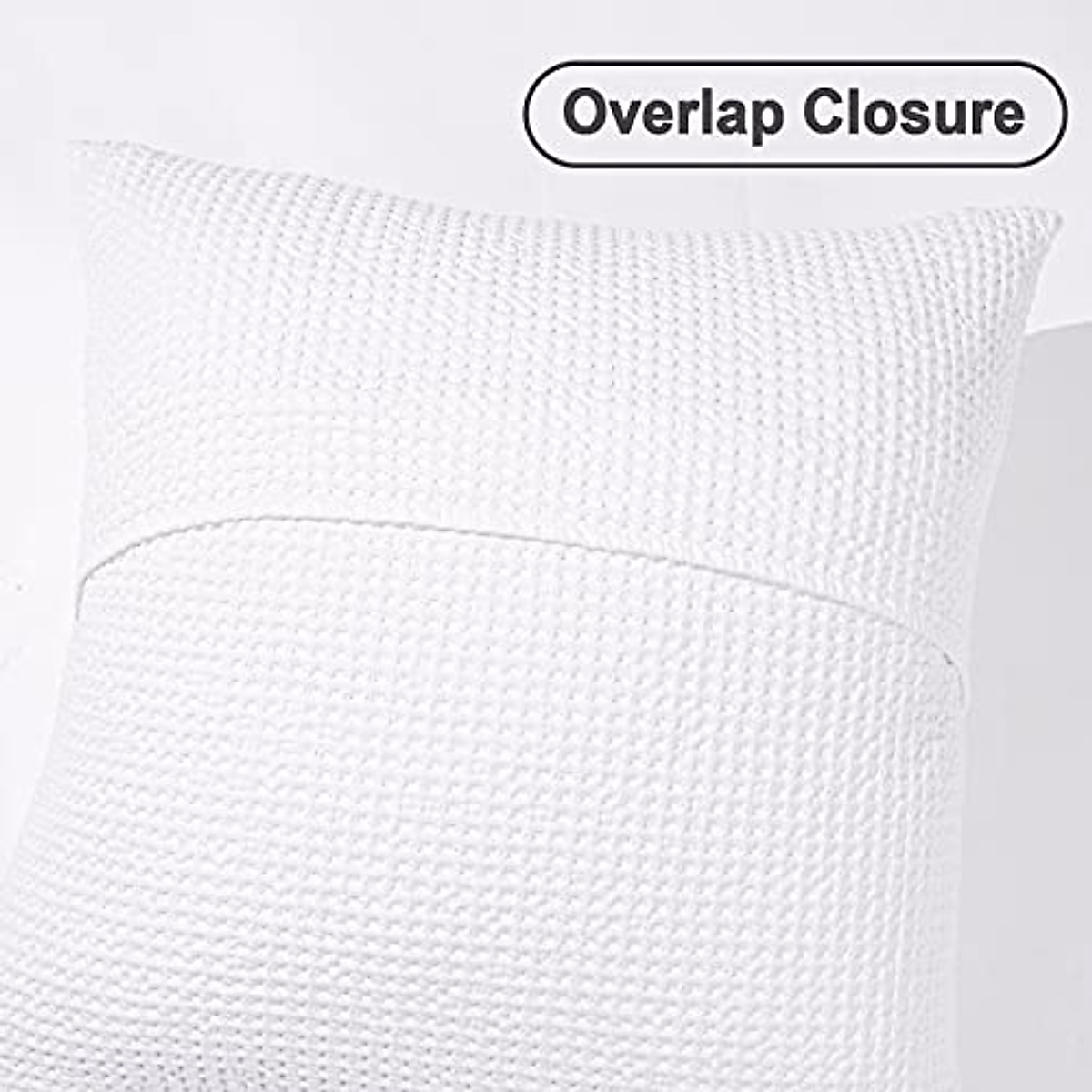 PHF 100% Cotton Waffle Weave Euro Shams 26" x 26", 2 Pack Elegant Home Decorative Euro Throw Pillow Covers for Bed Couch Sofa, White (No Insert)
