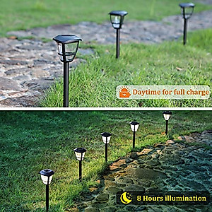 MAGGIFT 12 Pack Solar Powered Landscape Lights Outdoor Pathway Lights, Waterproof Solar Garden Lights for Lawn, Patio, Yard, Walkway, Deck, Driveway, Warm White