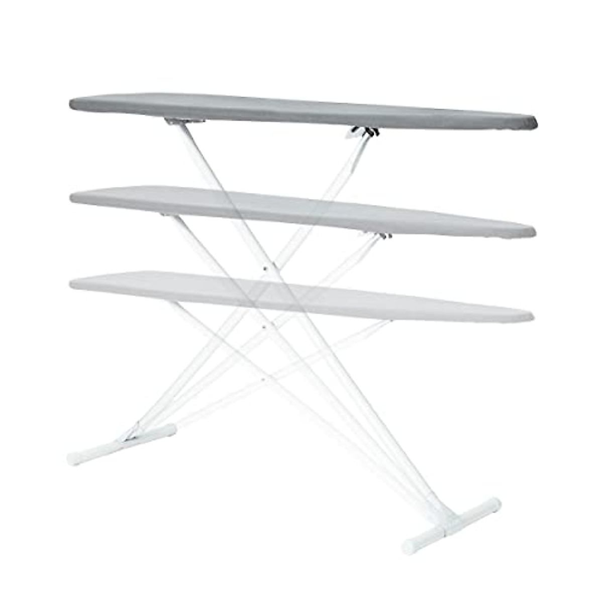 Ironing Board Full Size; Made in USA by Seymour Home Products (Solid Grey) Bundle Includes Cover + Pad | Iron Board w/Steel T-Legs Adjustable Tabletop up to 35" High; Perforated Top for Steam Flow