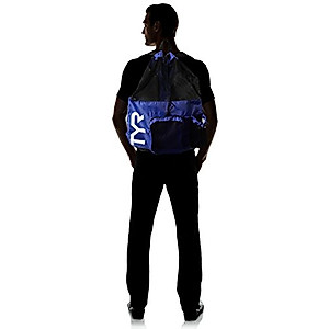 TYR Big Mesh Mummy Backpack for Swim, Gym and Workout Gear, Royal Blue, 40-Liter Capacity
