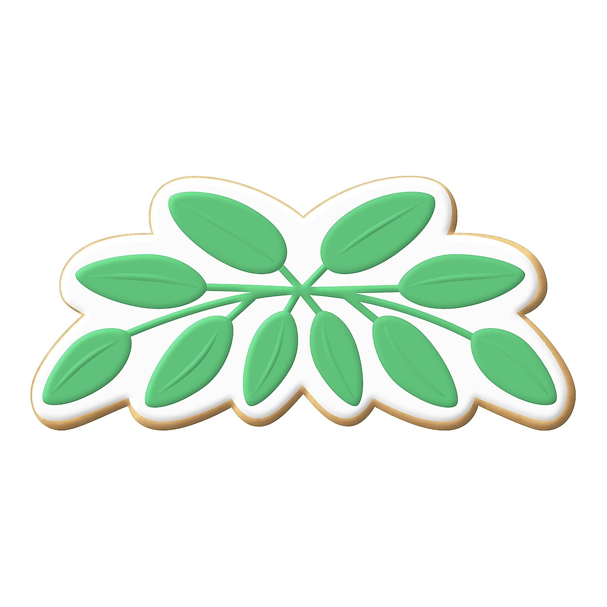 Foose Cookie Cutters 4 in Floral Eucalyptus Leaf Metal Cookie Cutter Shapes Made in USA, Silver