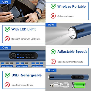 Engraving Pen with LED Light,USB Rechargeable Engraver Pen with 35bits,Mini Electric Engraving Machines Etching Pen Cordless Handheld Etcher Engraver Tool for DIY Jewelry Metal Wood Stone Glass (Blue)