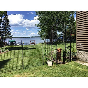 Hopesun Decorative Garden Fence Fast Installation Multi-Purpose Metal Pet Fence Kit Outdoor