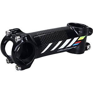 ZECHAO Road Bike Stem,Aluminum Alloy Carbon Fiber Riser Scale-Free Carbon Fiber Bike Super-Light Stem Carbon Handle 28.6-31.8MM Bike Stem (Color : Black, Size : 80mm)