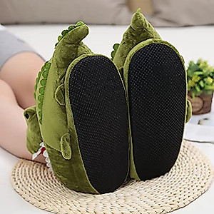 OHAYYU Unisex Novelty Cute Crocodile Slippers House Slippers Funny Animal Slippers Christmas Halloween Gifts - One Size Fits Most