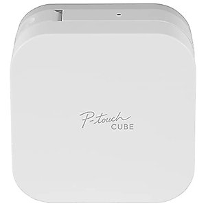 Brother P-Touch Cube Smartphone Label Maker, Bluetooth Wireless Technology, Multiple Templates Available for Apple & Android Compatible – White