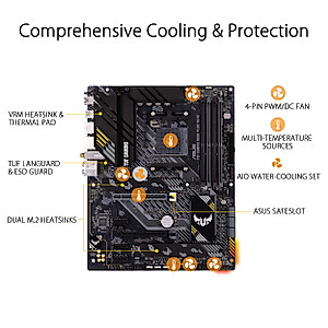 ASUS TUF Gaming B550-PLUS WiFi AMD AM4 Zen 3 Ryzen 5000 & 3rd Gen Ryzen ATX Gaming Motherboard (PCIe 4.0, WiFi 6, 2.5Gb LAN, BIOS Flashback, USB 3.2 Gen 2, Addressable Gen 2 RGB Header and Aura Sync)