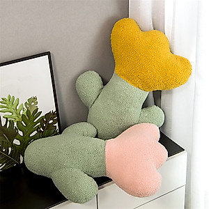 YILANLAN Flower Pillow Tulip Floor Plush Cushion Office Cushion Sofa Pillow Room Decoration (32cm*55cm, Pink)