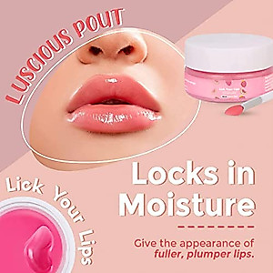 Lick Your Lips Berry Lip Sleeping Mask, Overnight Lip Mask, Moisturizer Hydrating Natural Lip care Treatment for Dry Cracked Chapped lips, Moisture & Collagen Booster, Lip Balm, Hyaluronic Acid, Vitamin C, Collagen, Vegan Cruelty Free