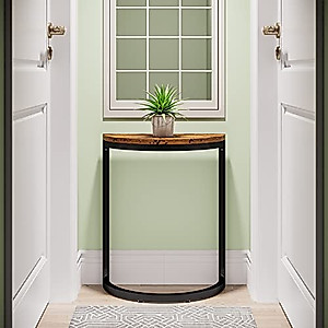 LITTLE TREE End Table Half Round, 1PC, 1-Tier Brown