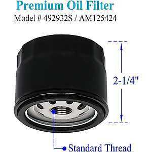 Drblawi Compatible with Professional 792105 Air Filter & 696854 Oil Filter Kit For Briggs and Stratton 407777 445877 5405K V-Twin Engine John Deere D170 Z425 Lawn Mower, Replace MIU11515 Air Filter