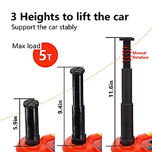 ROGTZ Electric Car Jack 5 Ton 12V Hydraulic Car Jack with Tire Inflator Pump and LED Light, Electric Car Jack Lift Floor Jack for SUV Sedans Tire Change (Red)