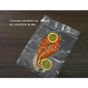 Qiluprop Vacuum Food Sealer Bags 100 Counts Quart Size 8" x 12'', BPA Free, Commercial Grade Textured Food Vacuum Sealer Bag, Thick Embossed Bags for Food Storage and Sous Vide Cooking