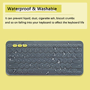 Silicone Keyboard Cover Skin for Logitech K380 & 2023 Pebble Keys 2 K380S Combo for MAC Bluetooth Multi - Device Ultra Thin Protective Keyboard Cover Skin