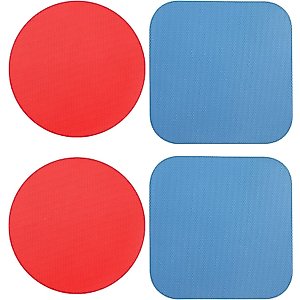 Leteveri Jar Opener Gripper Pad - Rubber Grippers for Opening Jars，Multifunctional Jar Opener for Seniors with Arthritis Weak Hands Kitchen Coasters(Light Blue, Red)