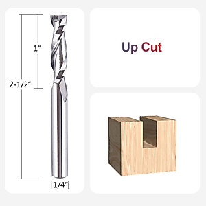 SpeTool Spiral Upcut Router Bit 1/4 inch Shank 1/4 inch Cutting Diameter Solid Carbide End Mill CNC Rourer Bits for Woodworking Wood Carving Tool