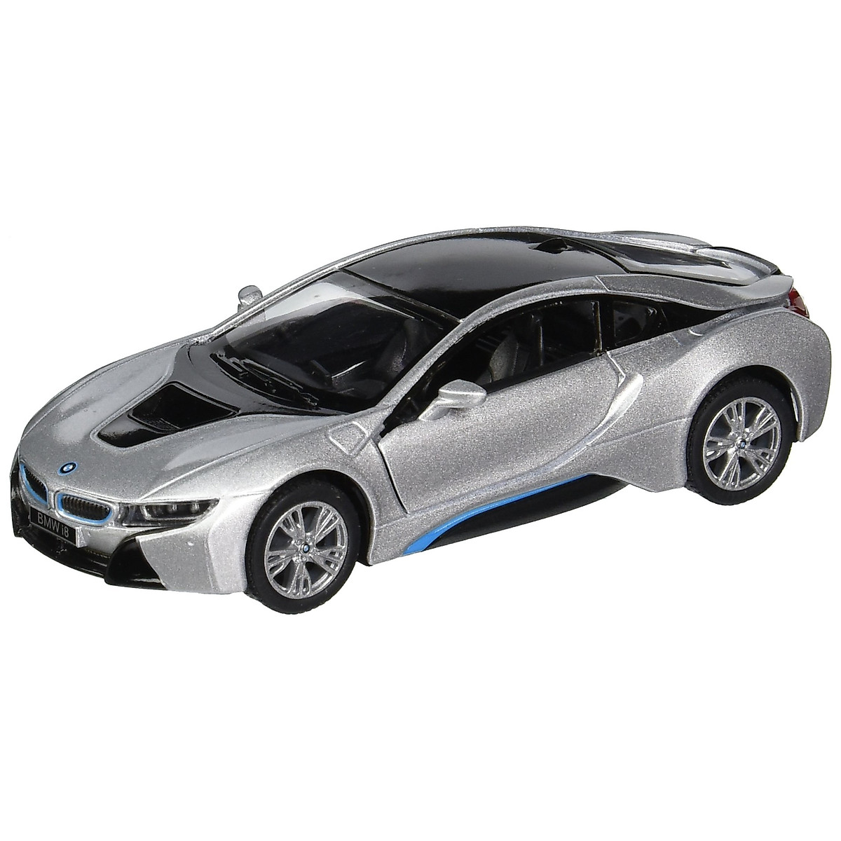 KiNSMART BMW i8 Gray 5" 1:36 Scale Die Cast Metal Model Toy Car w/Pullback Action