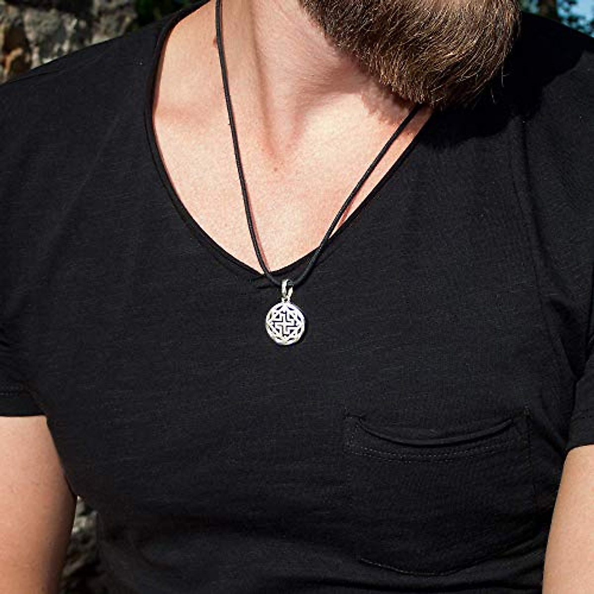 925 Sterling Silver Viking Valkyrie Necklace - Nordic Scandinavian Pendant - Ancient Warrior Symbol Protection Amulet - Wiccan Norse Mythology Jewelry for Men Women - Handmade