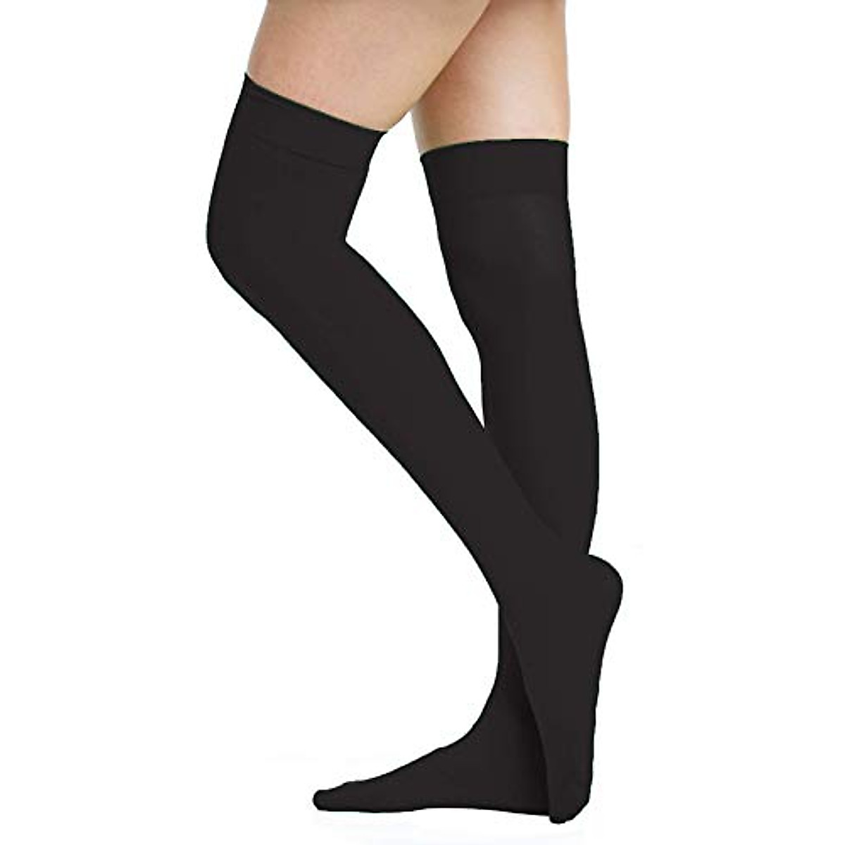 Lastclream Women Costume Thigh High Silk Stockings for Girls Over Knee Socks Cosplay Knee High Hosiery (Black)
