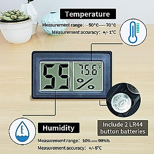 Reptile Terrariums, with Temperature Hygrometer, 11.8"x7.9"x5.9" Acrylic Reptile Breeding Box Terrarium Cage Tank for Small Reptile Insect Home Office