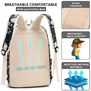 Pawsky School backpack for Teen Girls Women Kids School Bags College Bookbag, 15 Inch Laptop Bag with Lunch Bag and Pencil Case