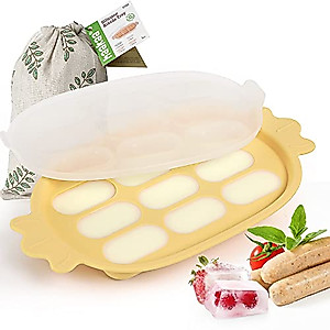 Haakaa Baby Popsicle Mold - Baby Food Maker & Breastmilk Teething Freezer Tray - BPA Free Silicone-Yellow