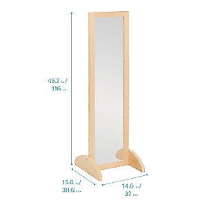 ECR4Kids Single-Sided Bi-Directional Mirror, Kids Furniture, Natural
