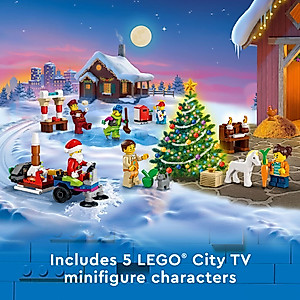 LEGO City 2022 Advent Calendar 60352 Building Toy Set for Kids, Boys and Girls Ages 5+; Includes a City Playmat and 5 City TV Characters (287 Pieces)