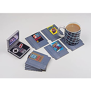 Paladone Nintendo NES Cartridge Retro Drink Coasters for Game Lovers - Super Mario Bros Accessories