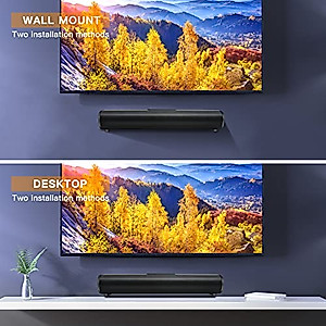 LIPEILA Soundbar for TV with Bluetooth 50W Speakers for TV Home Theater Audio Surround Sound System Small Sound Bar with Subwoofer for TV PC Projectors Tablets,Remote Control,Opt/AUX/USB/HDMI (Brown)