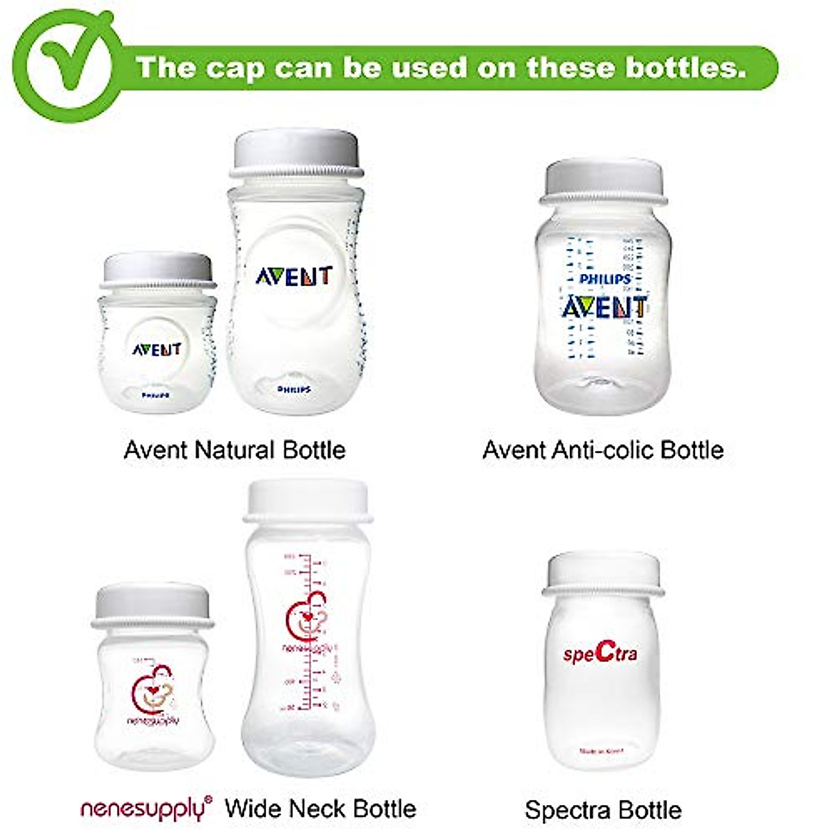 Nenesupply Caps Lids Compatible with Spectra Bottles Avent Bottles and Nenesupply Bottles Replace Spectra Bottle Cap Avent Bottle Cap Wide Neck Bottle Cap Compatible with Spectra Pump Parts Spectra S2