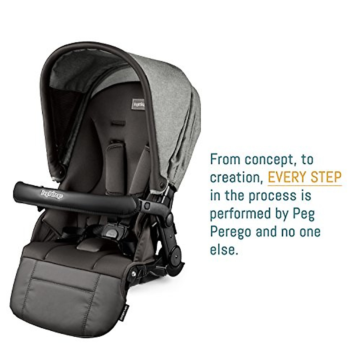 Peg Perego Pop-Up Seat for Triplette Stroller - Compatible with The Triplette, Duette, and Team Strollers - Made in Italy - Terracotta