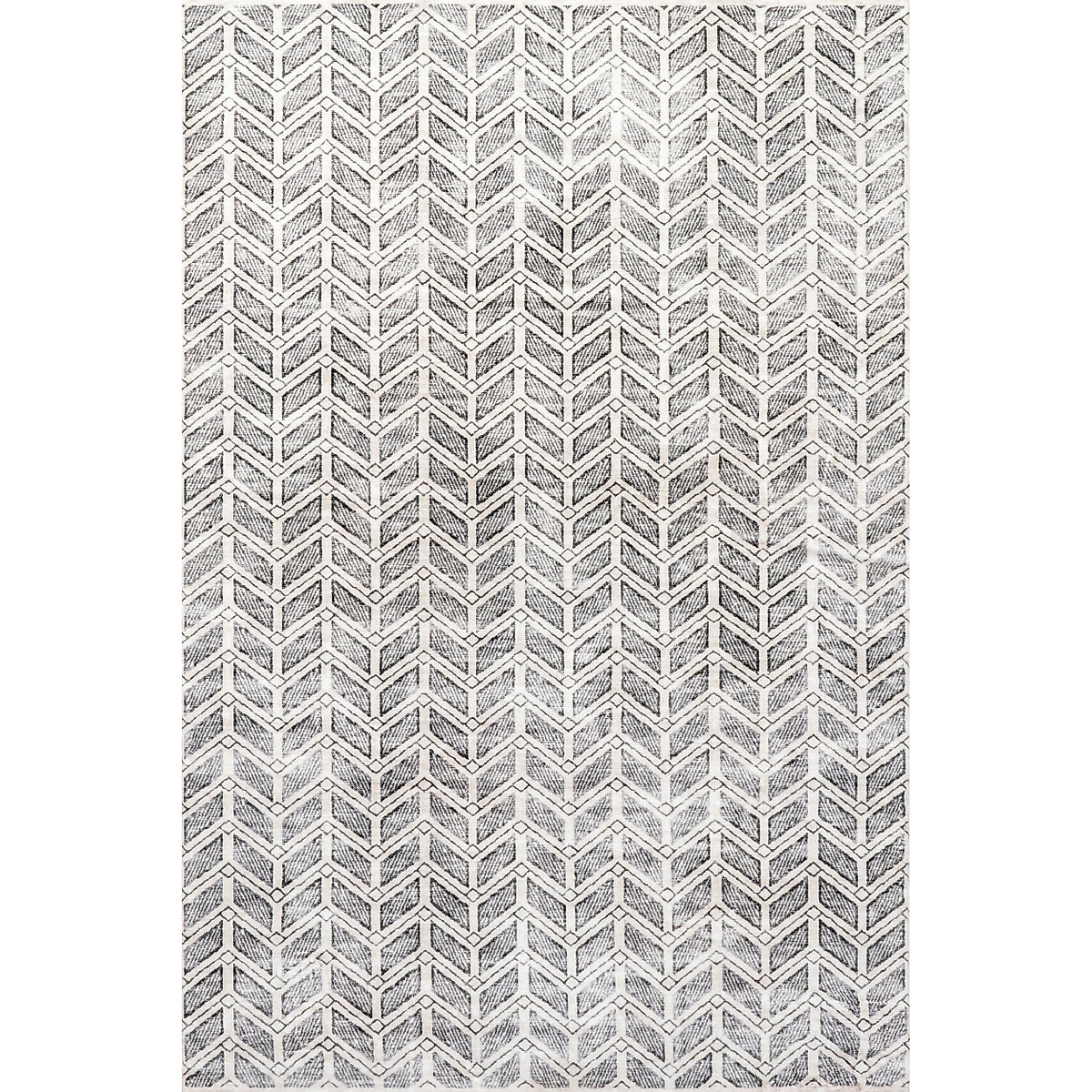 nuLOOM Via Geometric Striped Machine Washable Area Rug, 8x10, Grey