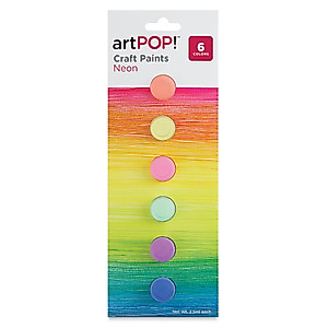 artPOP! Acrylic Craft Paint, Set of 6 Neon Bright Colors, 2.5 ml Each, Mini Paint Pot Pod Strips, Washable, Non-Toxic for Arts and Crafts, Poster Paint, Painting on Paper, Canvas, Wood, Fabric