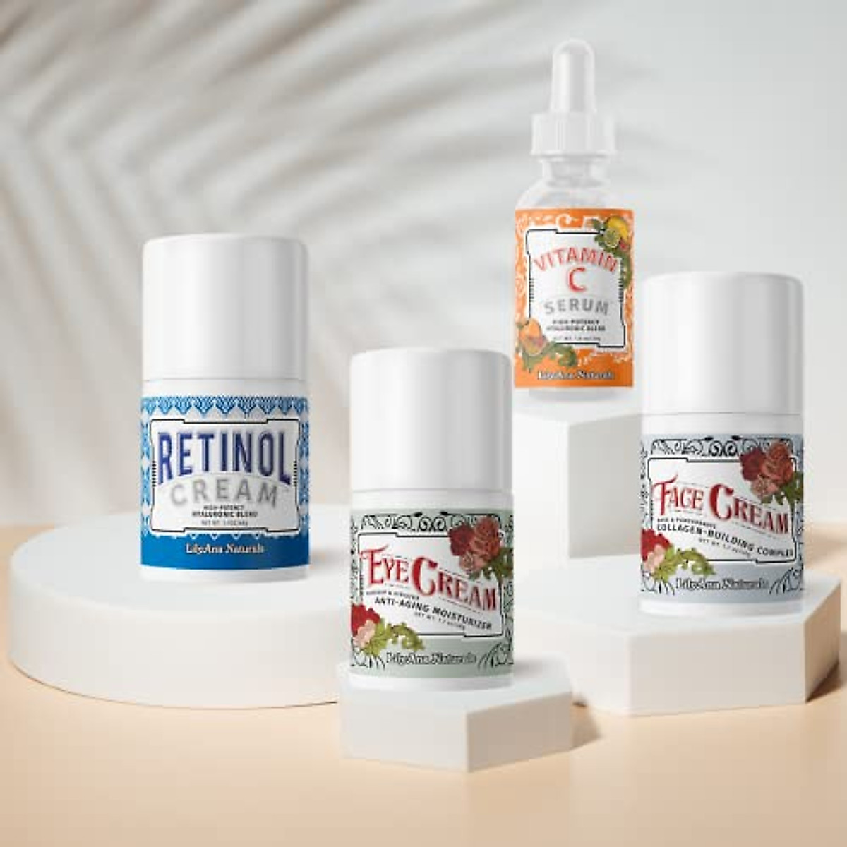 LilyAna Naturals Skincare Gift Set - Retinol Cream, Vitamin C Serum, Eye Cream and Face Cream Moisturizer - Anti Aging Skin Care Sets for Women