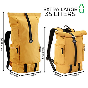 LYKNYA - Travel Backpack - Waterproof Backpack & Ultra Lightweight - Rolltop Backpack - Ecofriendly - Outdoor Backpack